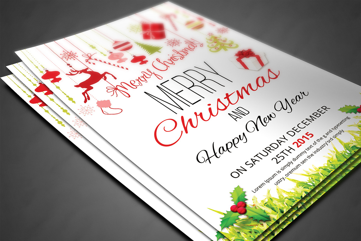 Christmas Party Flyer & Invitation, a Flyer Template by AfzaalGraphics