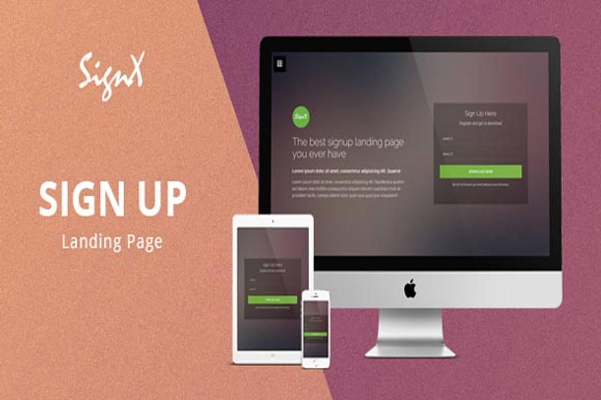 Signup Landing Page Template, a HTML Template by CodePassenger
