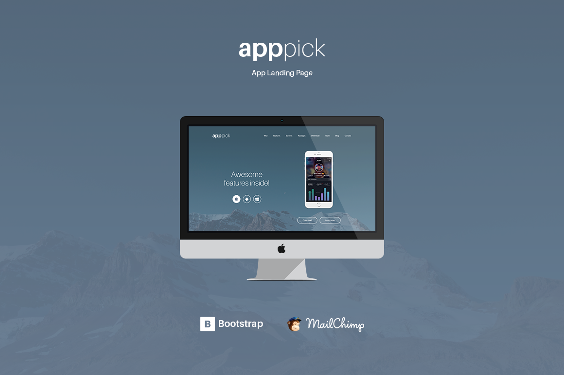 Apppick - Complete App Landing Page, a Bootstrap Template by BD InfoSys
