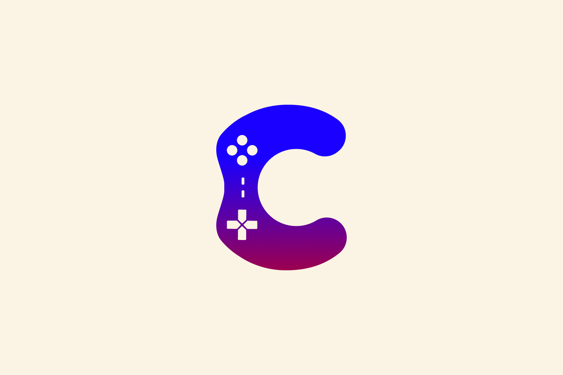 letter c game logo design template