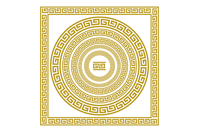 gold Greek borders. vector, a Background Graphic by Rommeo79