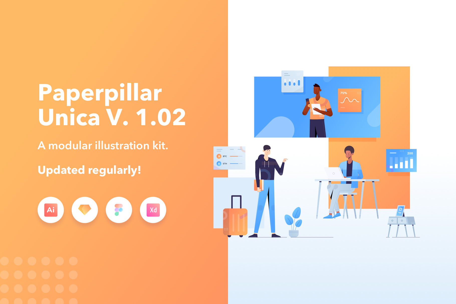 Modern Modular Illustration Kit, a Person Illustration by Paperpillar