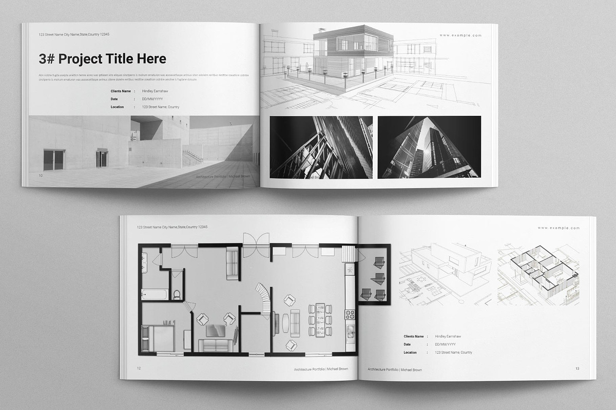 Architecture Portfolio Landscape, a Brochure Template by E-Type