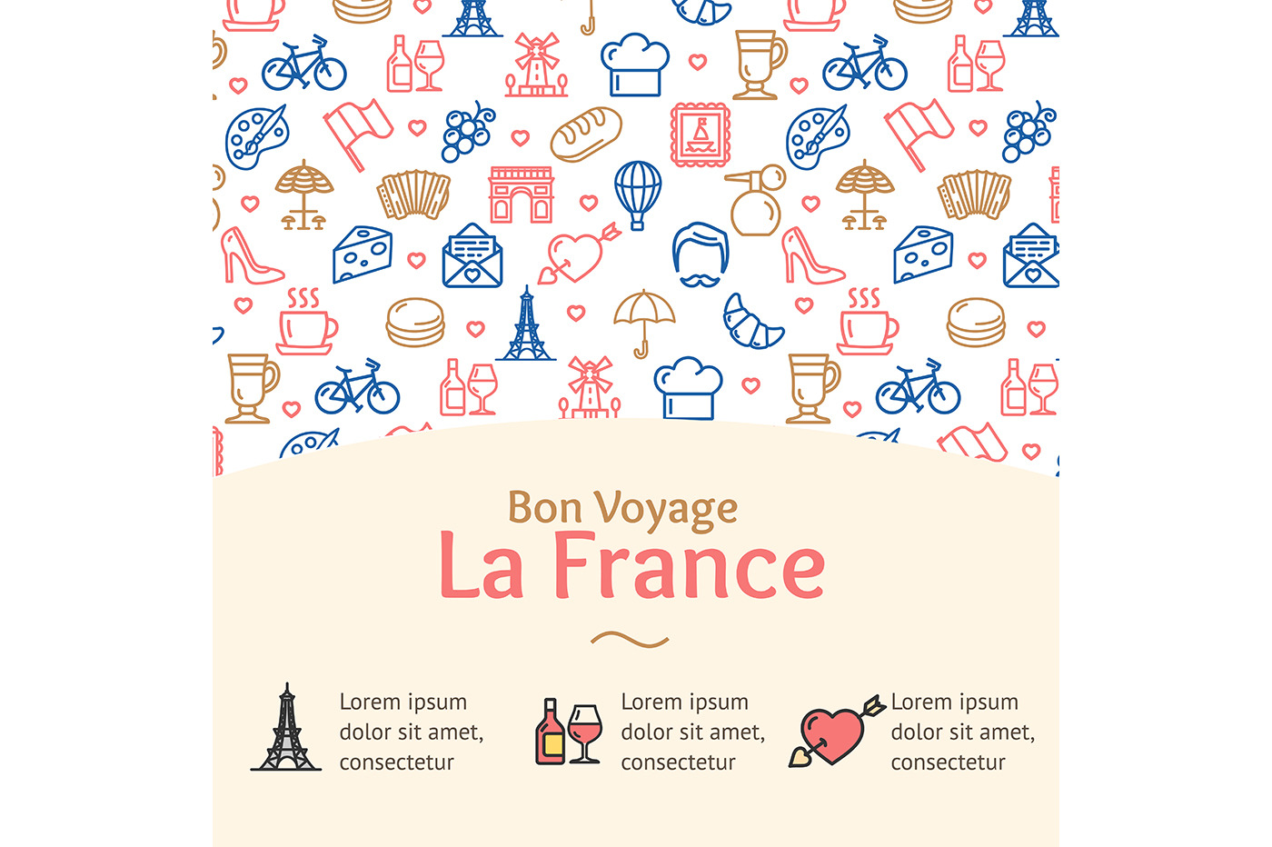 France Travel Concept Infographics, an Illustration by More Shop