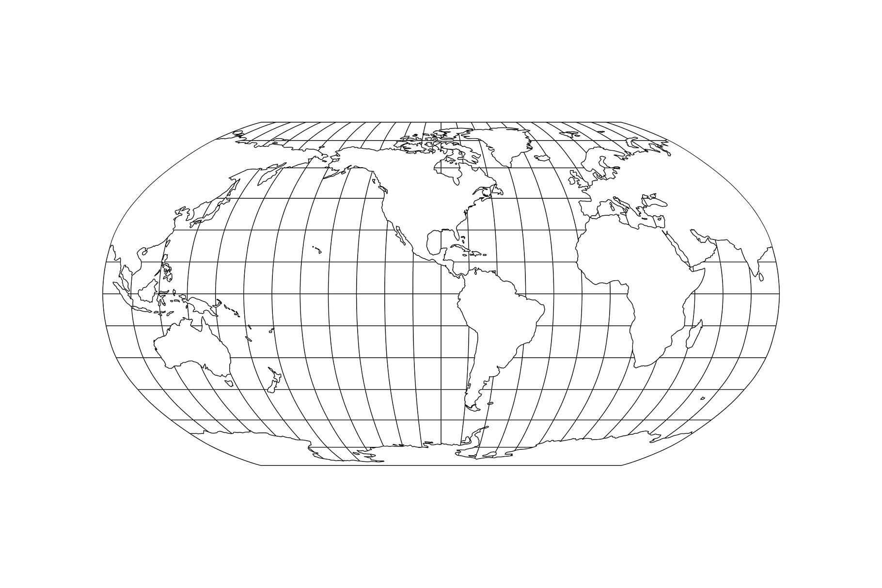 World Map in Robinson Projection | Illustrations ~ Creative Market