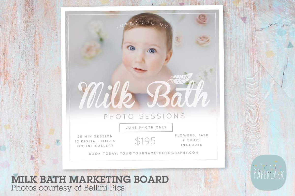 IY006 Milk Bath Marketing Board, a Flyer Template by Paper Lark