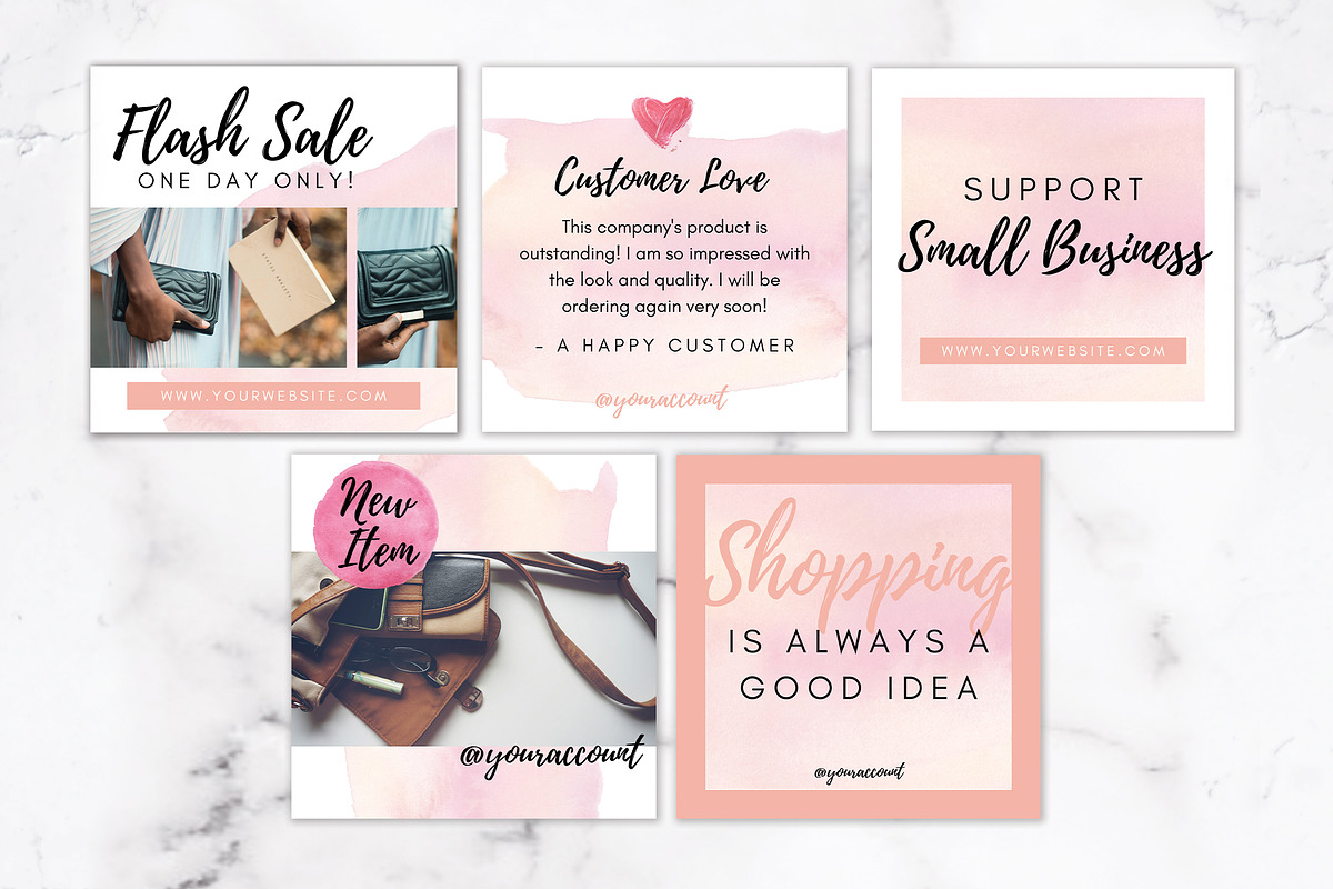Instagram Posts | Canva | Watercolor, a Social Media Template by Thirty ...