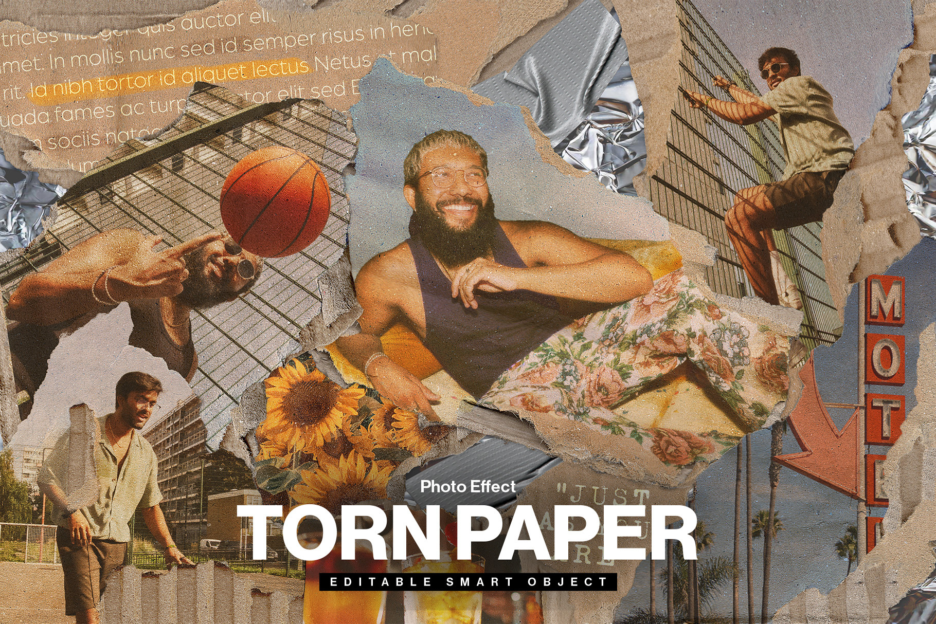 Torn Cardboard Photo Effect Template, a Layer Style Add-On by ...