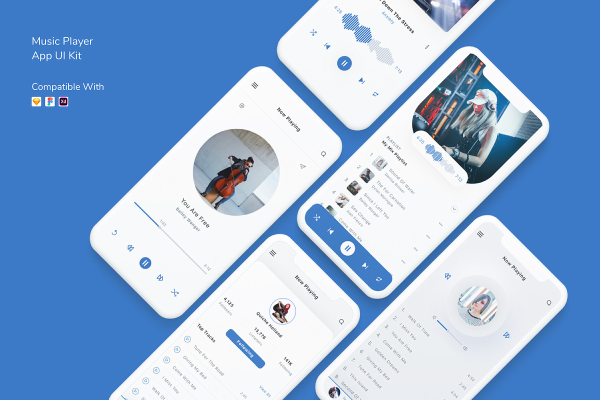 Music Player App UI Kit, an App Template by Betush