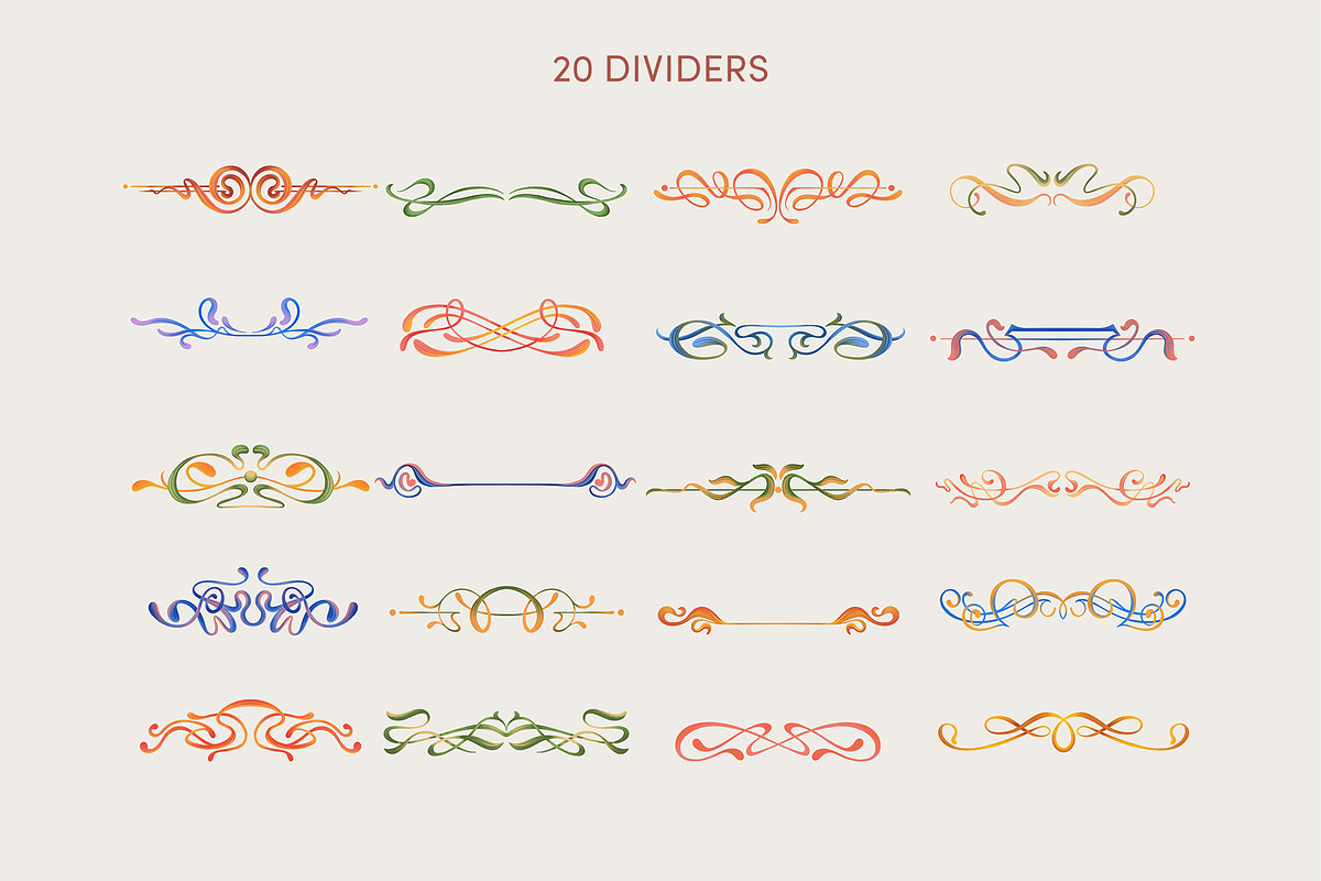 Art Nouveau Elements Set, an Object Graphic by DesignerCandies