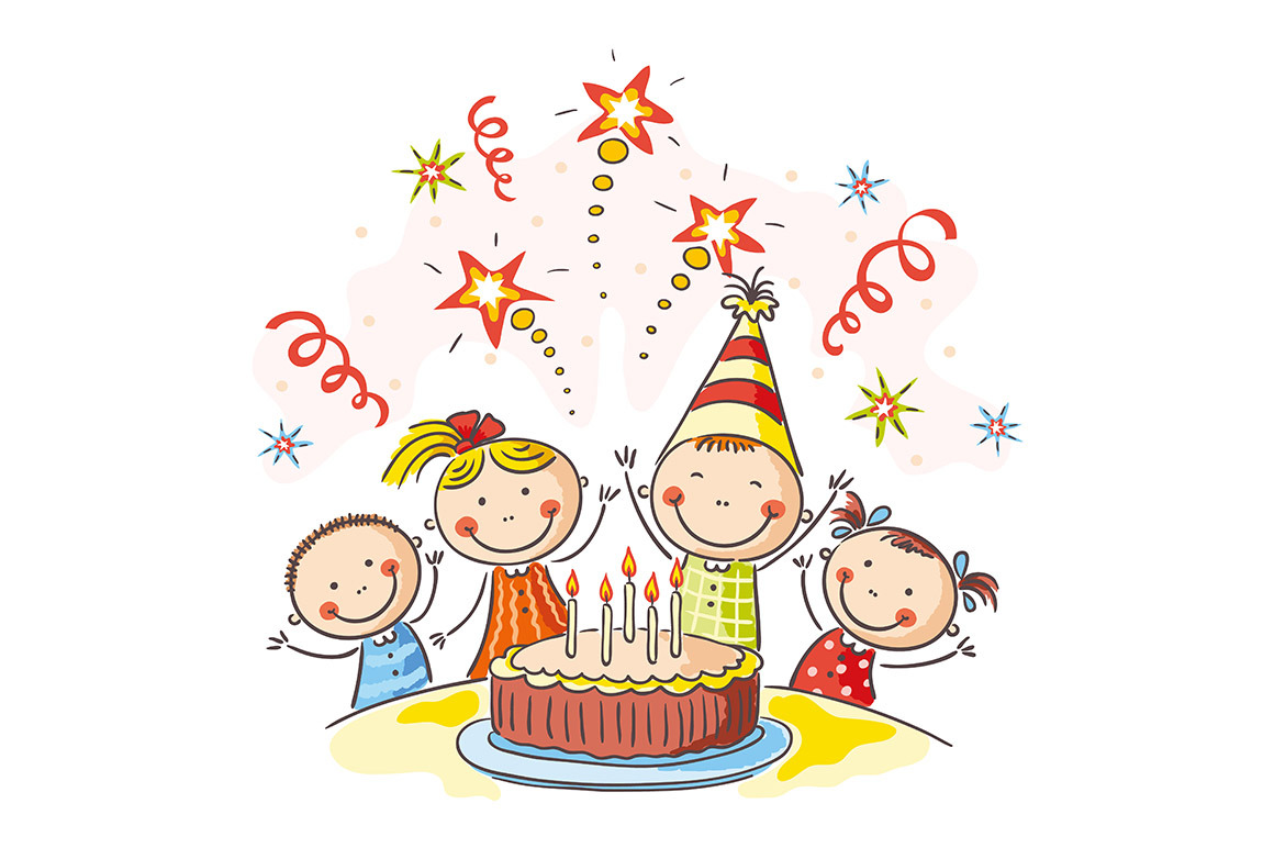 Doodle Kids Birthday Party clipart, a Decorative Illustration by Bubert Art