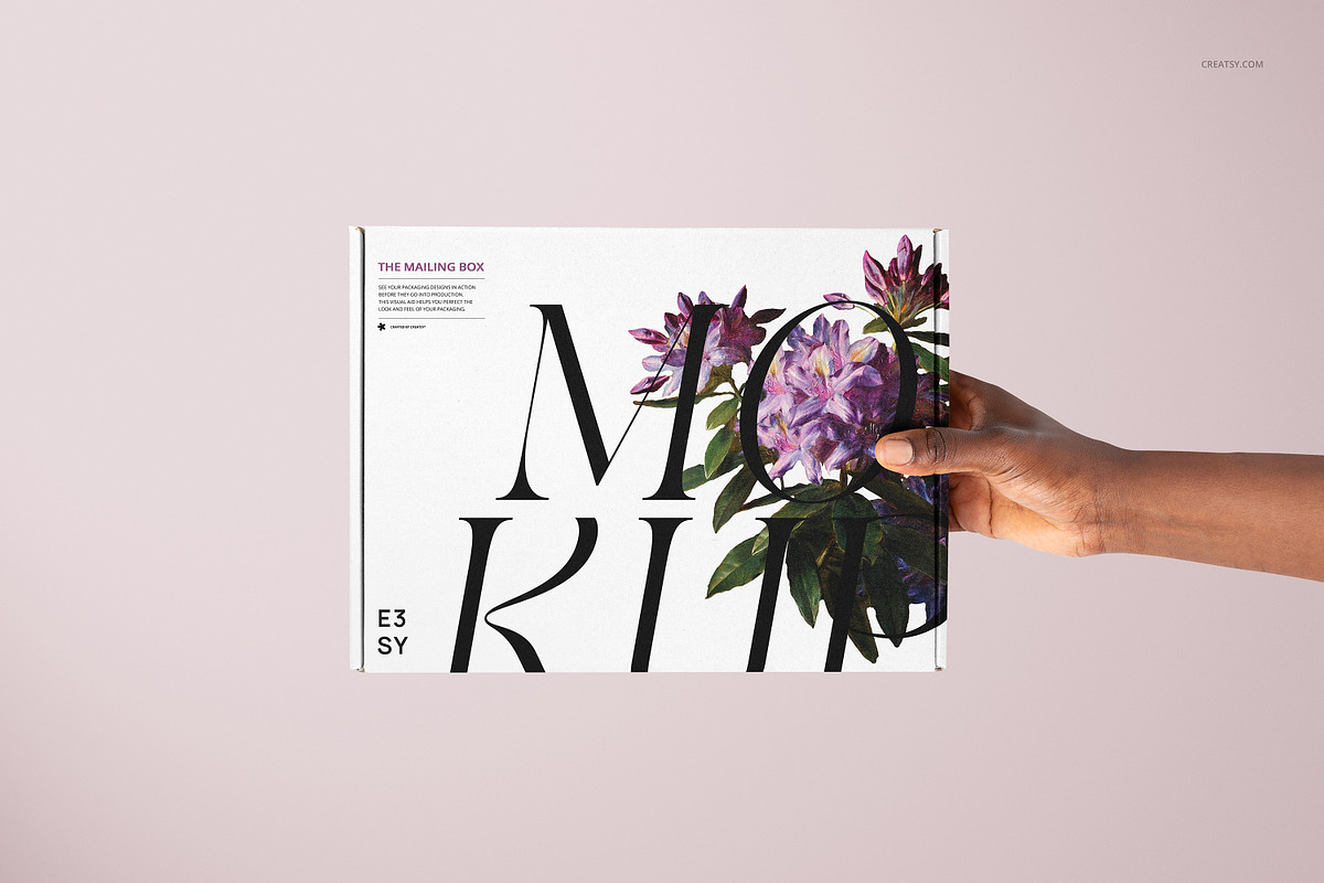 Mailing Box in Hands Mockup Set, a Packaging Mockup by creatsy5