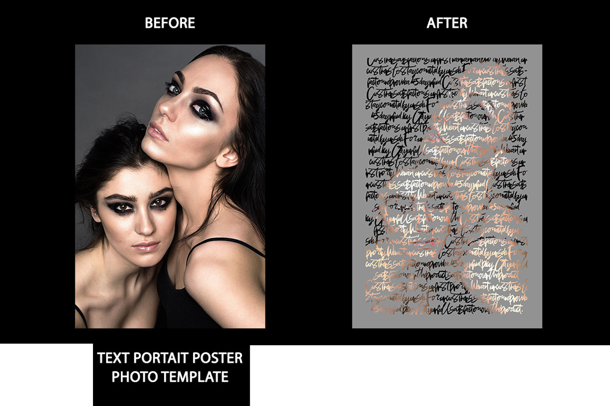 Text Portait Poster Photo Template
