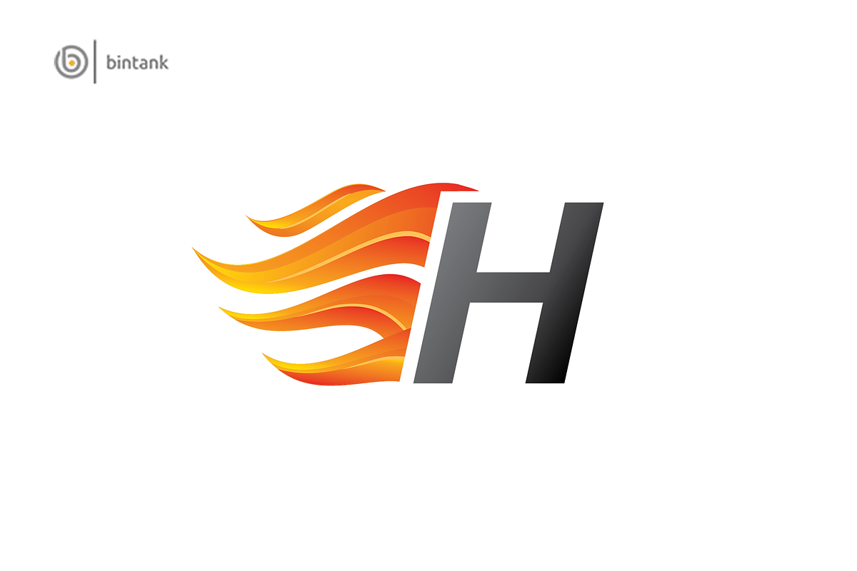 H Letter - Hot Fire Logo, a Branding & Logo Template by Bintank Studio