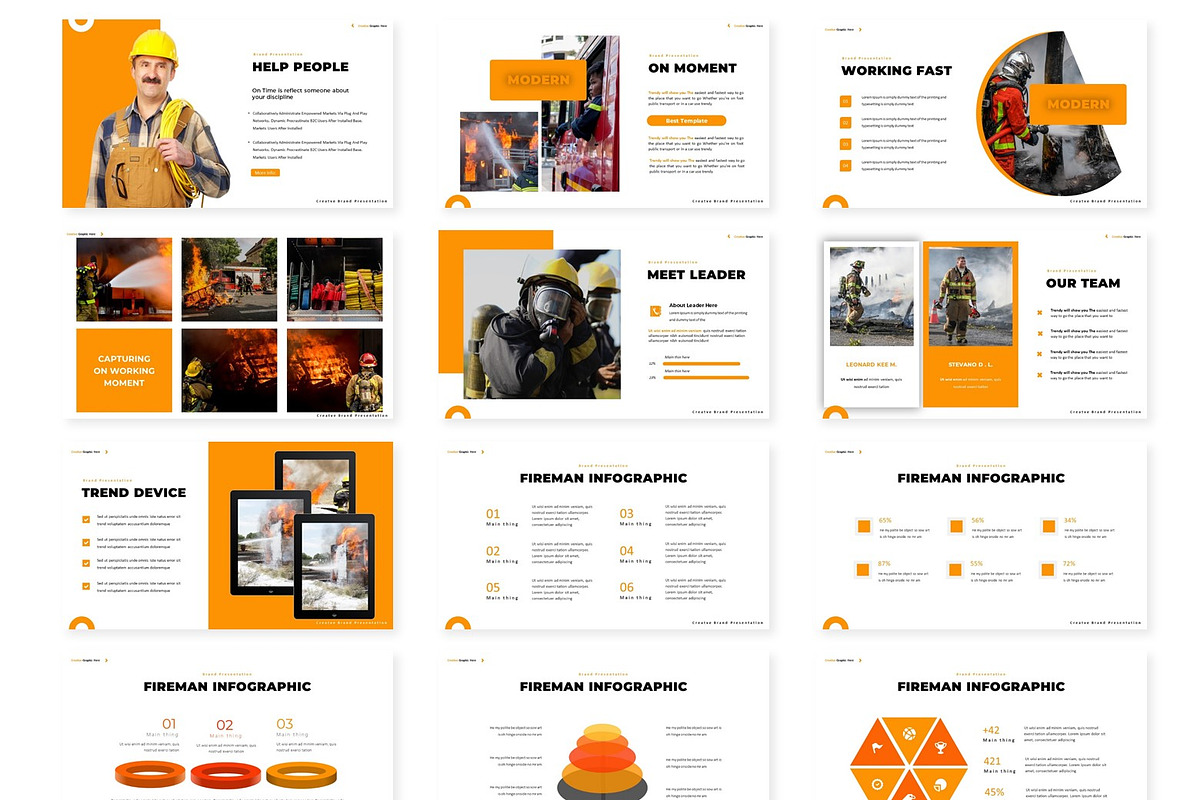 Fireman - Powerpoint Template, a Presentation Template by AQR Studio