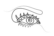 Woman eye one line drawing, an Illustration by Valenty