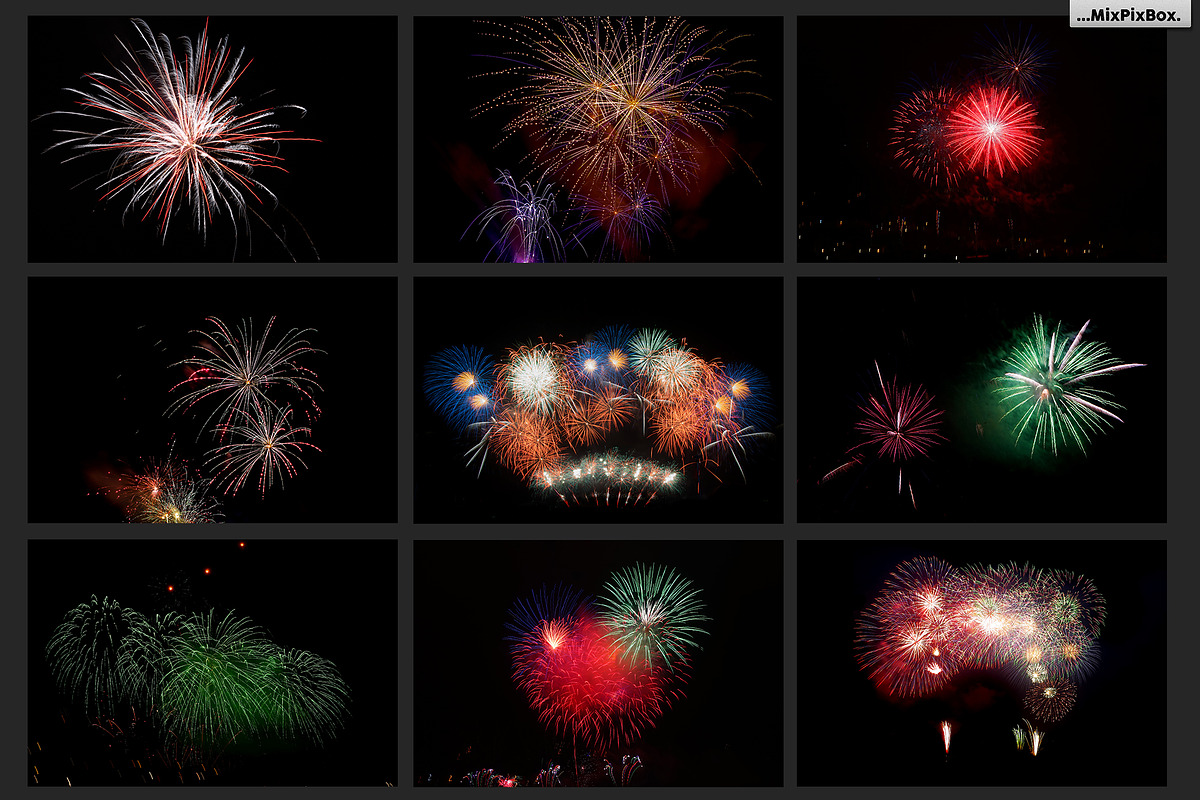 100 Fireworks Overlays, a Texture Graphic by MixPixBox