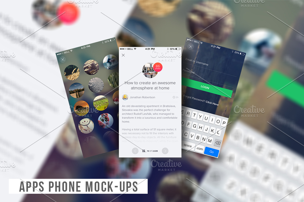 Apps Phone Mock-ups, an iPhone Mockup by Mock-up Store