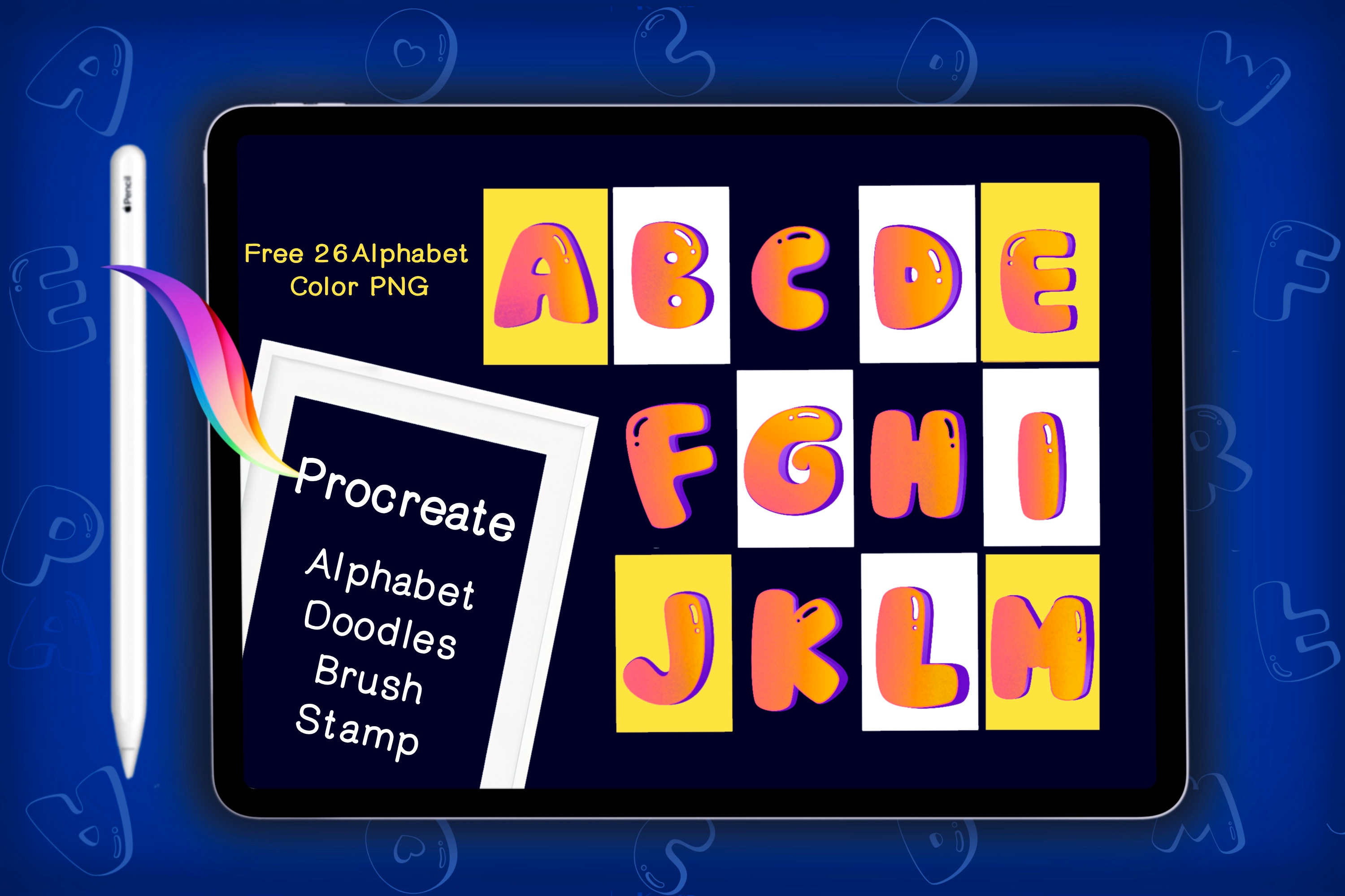 Procreate Brushes Stamp Alphabet Cute Template | Creative Market