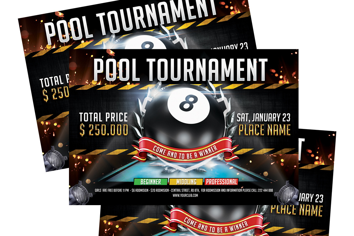 Billiard - Pool Flyer Template, a Flyer Template by imadeDesign