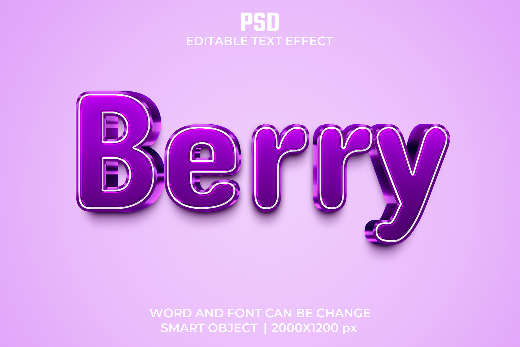 Berry 3d Editable Psd Text Effect, a Layer Style Add-On by bdrobin ...