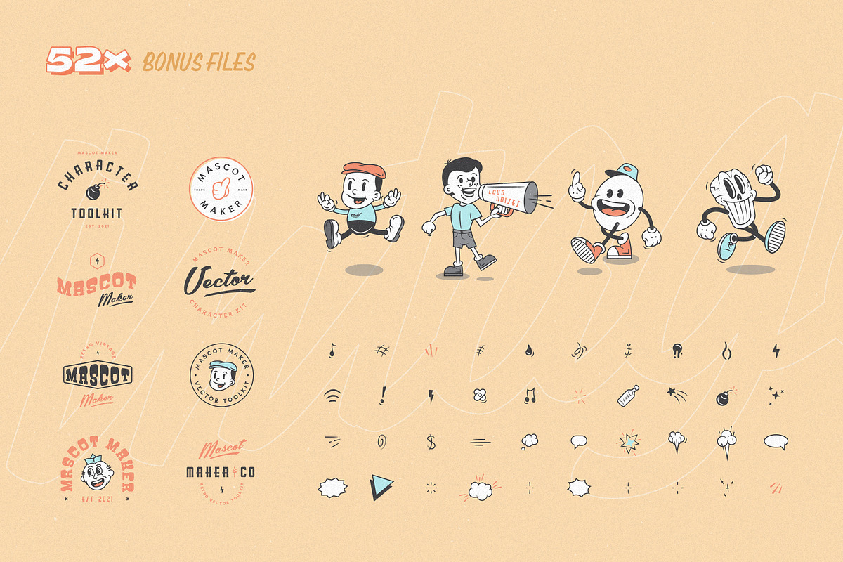 Booze Buds v2.0: Mascot Maker, an Illustration by Staple. | Creative Market