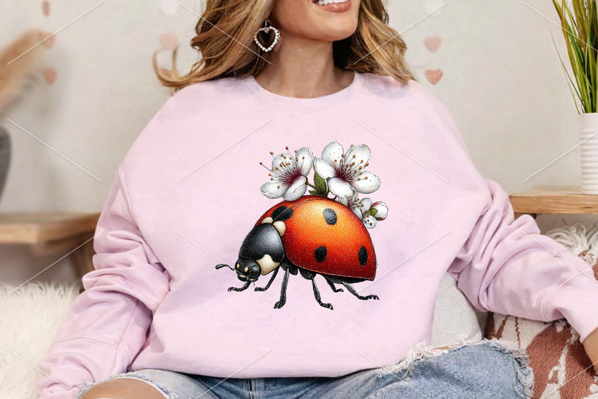 Whimsical Spring Ladybug Clipart PNG, a Seasonal Illustration by Canvas ...