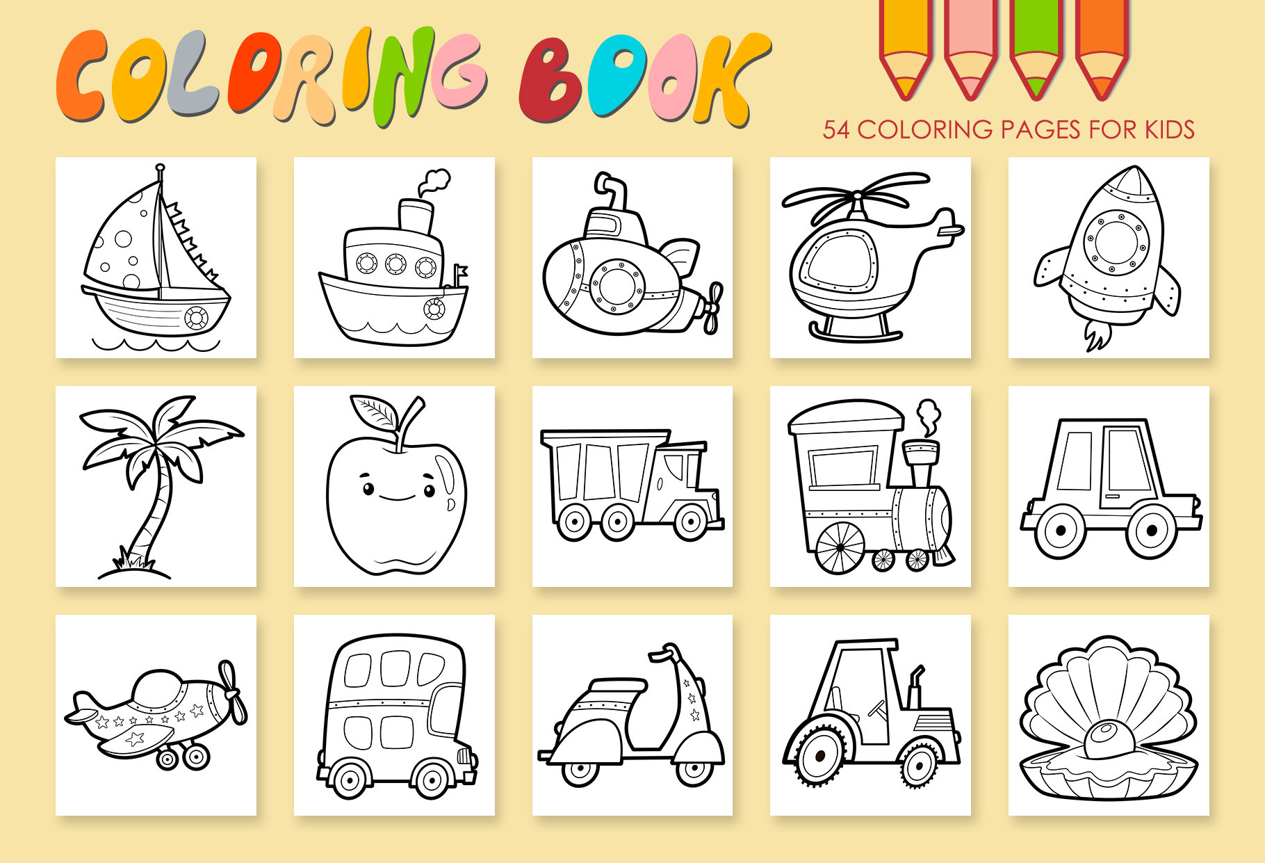 Coloring book or page for kids, an Illustration by Visual-Content