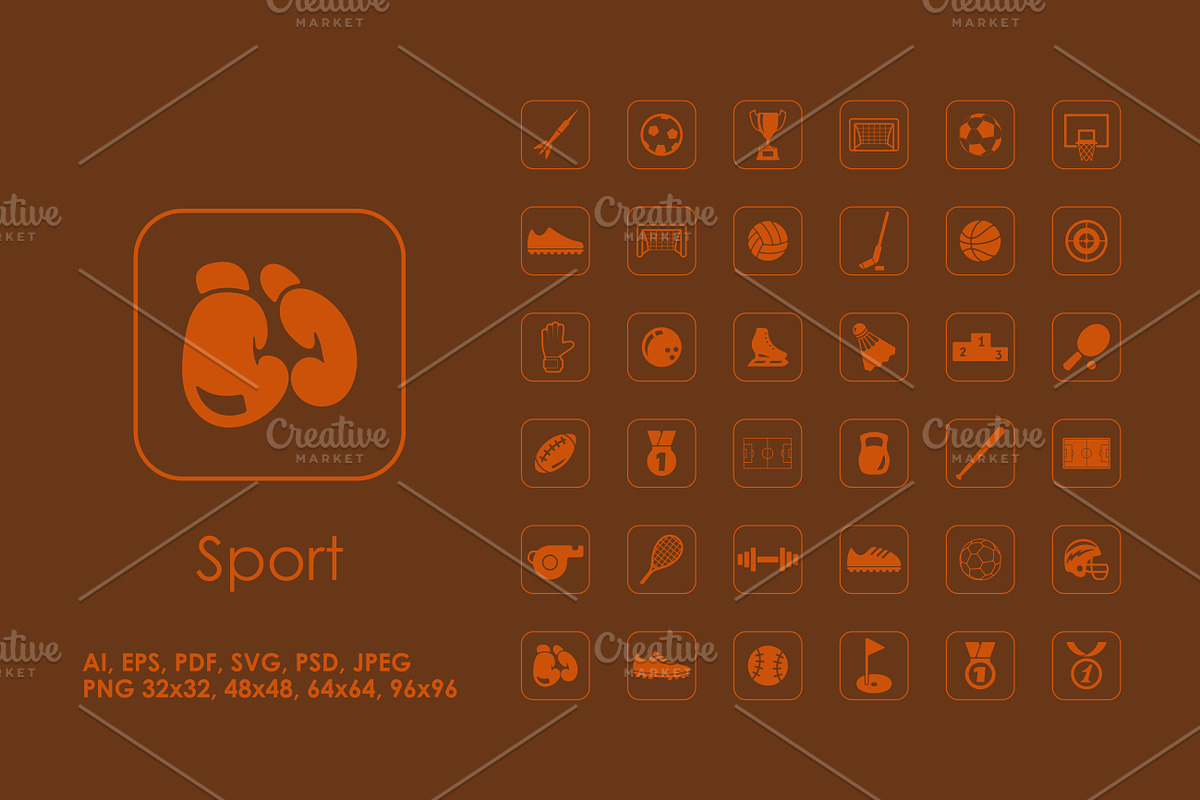 36 sport icons, an Icon by Palau