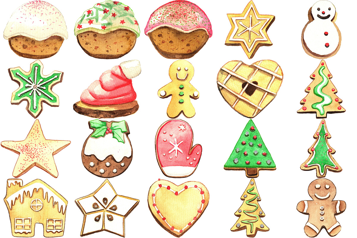 Christmas Cookies 104 Clipart Bundle, a Decorative Illustration by ...