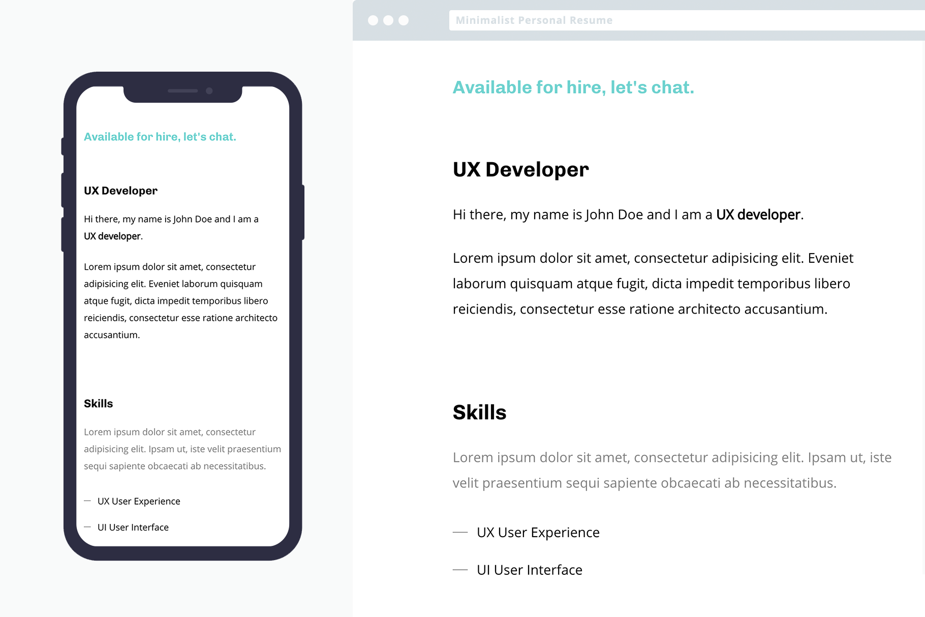 Responsive Resume / CV, a HTML Template by Prollective