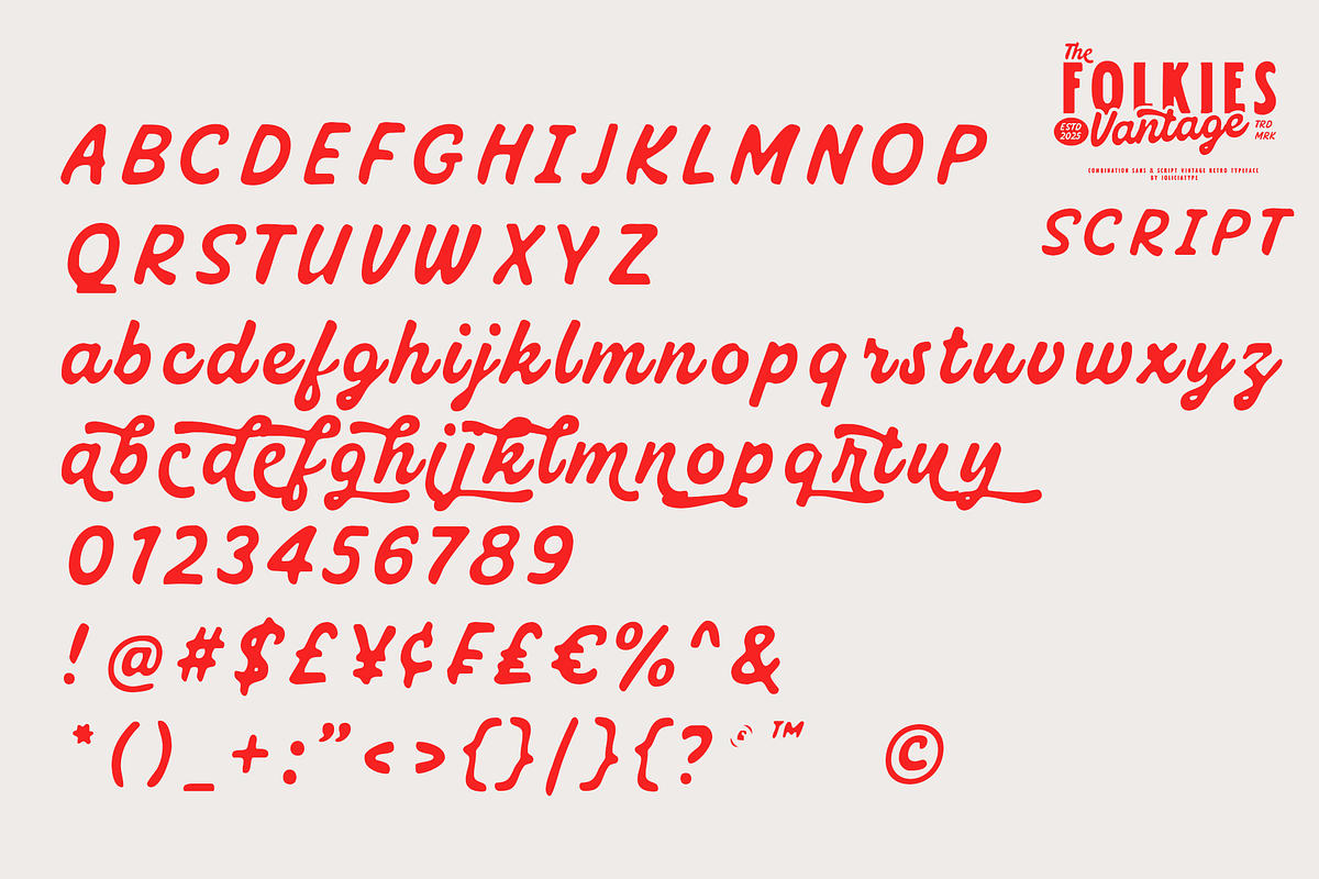 Folkies Vantage| Vintage Font Duo