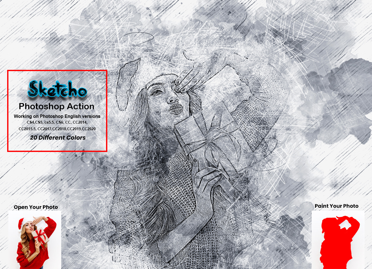 Sketcho Photoshop Action, an Action Add-On by Studio Retouch