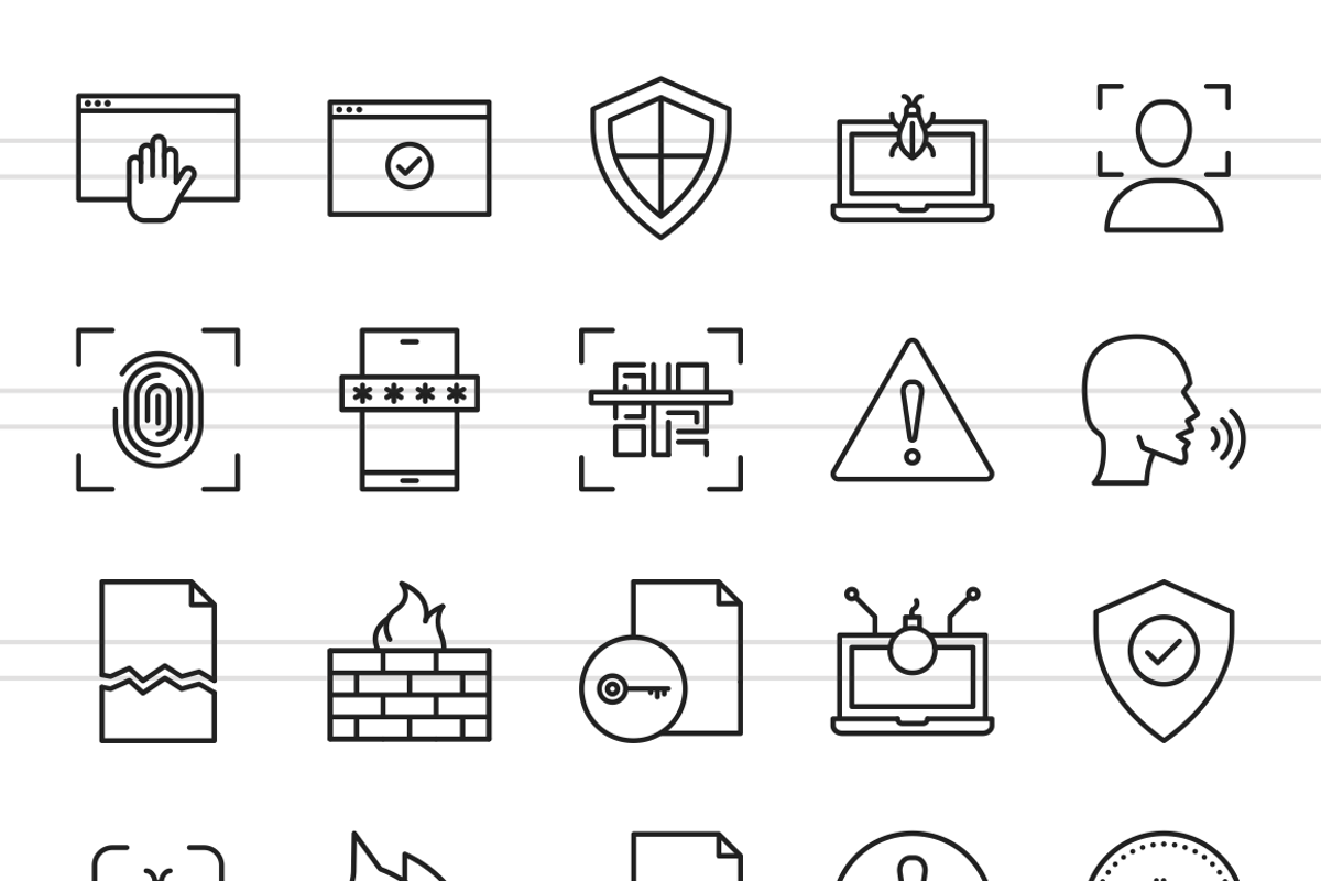 50 Cyber Security Line Icons, an Icon by IconBunny | Creative Market