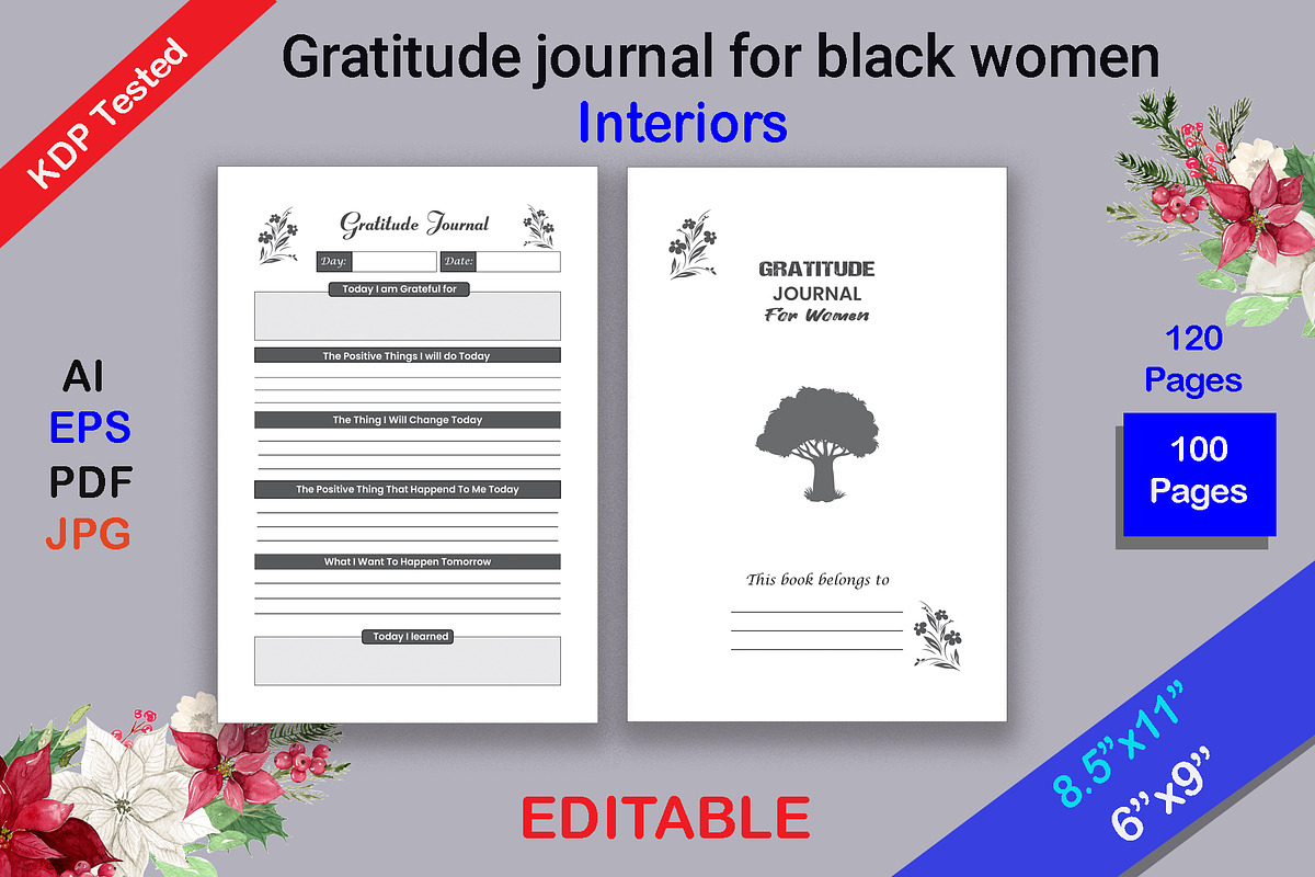 Gratitude journal for Black Women, a Graphic by Hitubrand