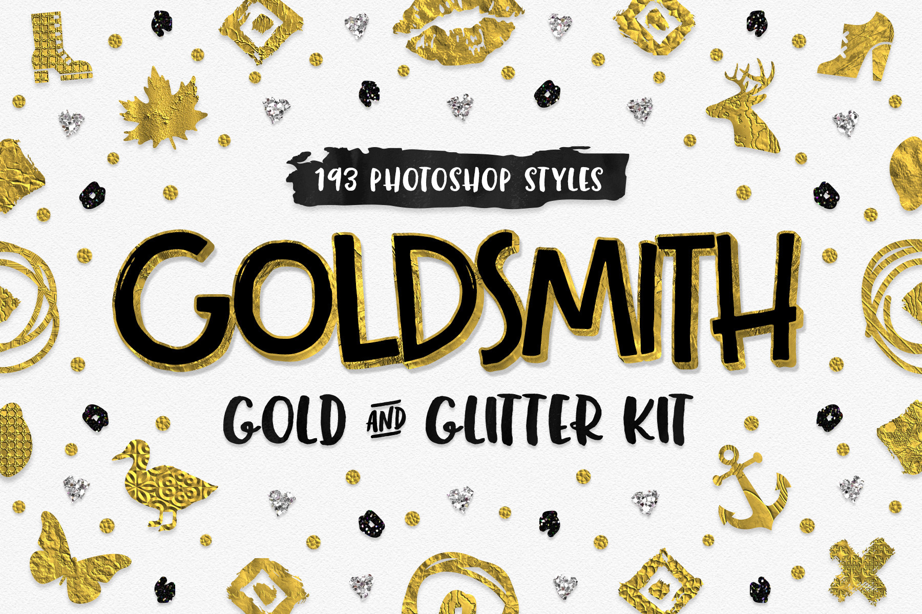 Goldsmith Gold & Glitter PS Kit, a Layer Style Add-On by Creativenauts