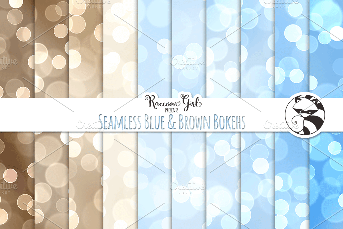 Seamless Blue & Brown Bokehs, a Pattern Graphic by RaccoonGirl Design
