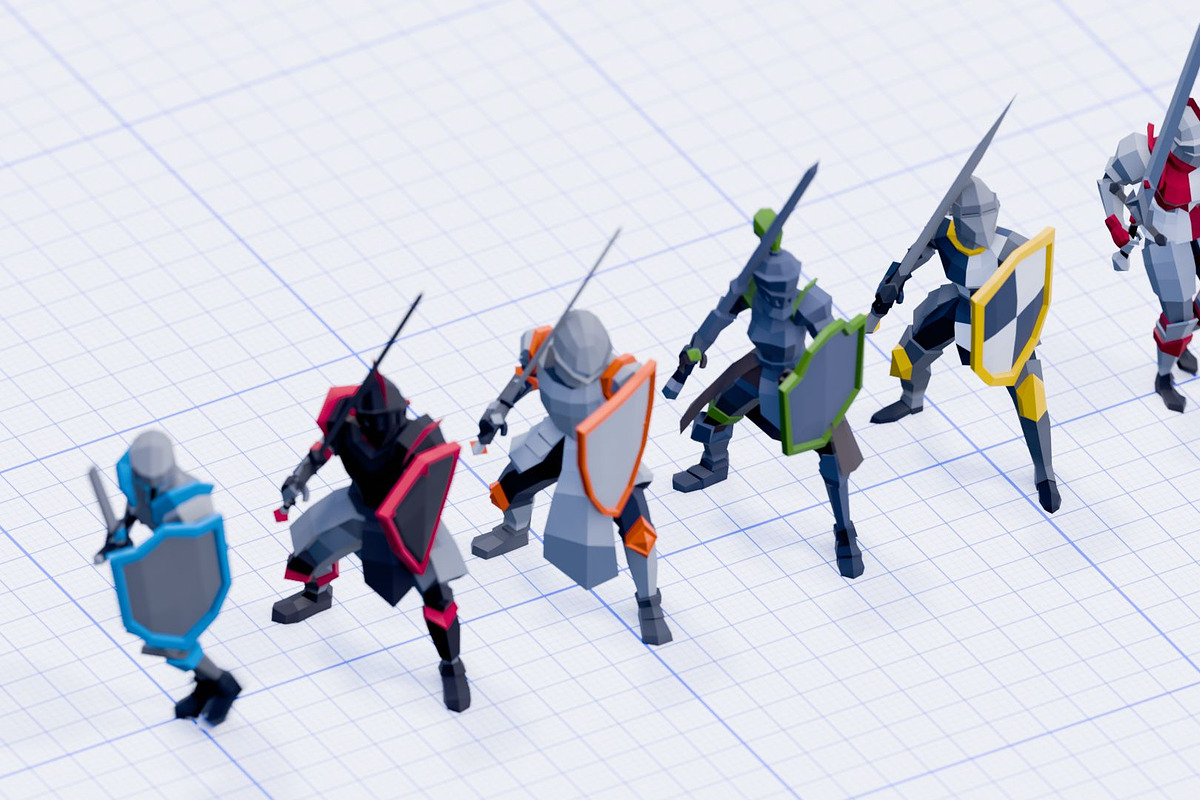 Medieval Knights Rigged and Animated, a Characters & Person 3D Model by ...