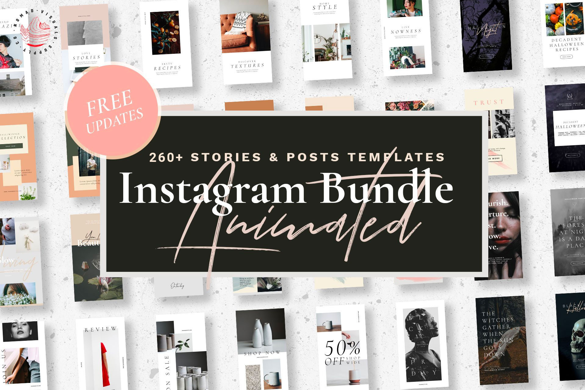 Instagram Bundle, a Social Media Template by Nomad Visuals | Creative ...