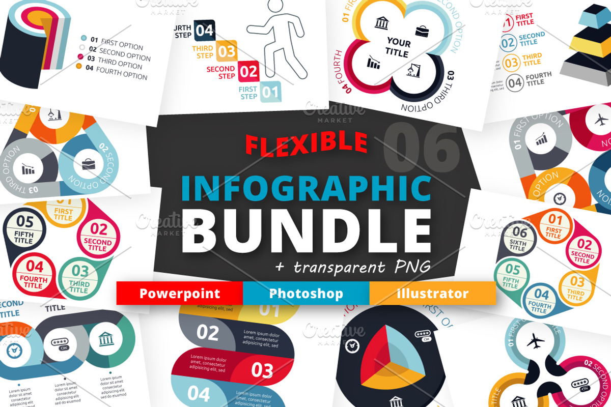 Flexible Infographic Bundle (vol.6), a Presentation Template by ...