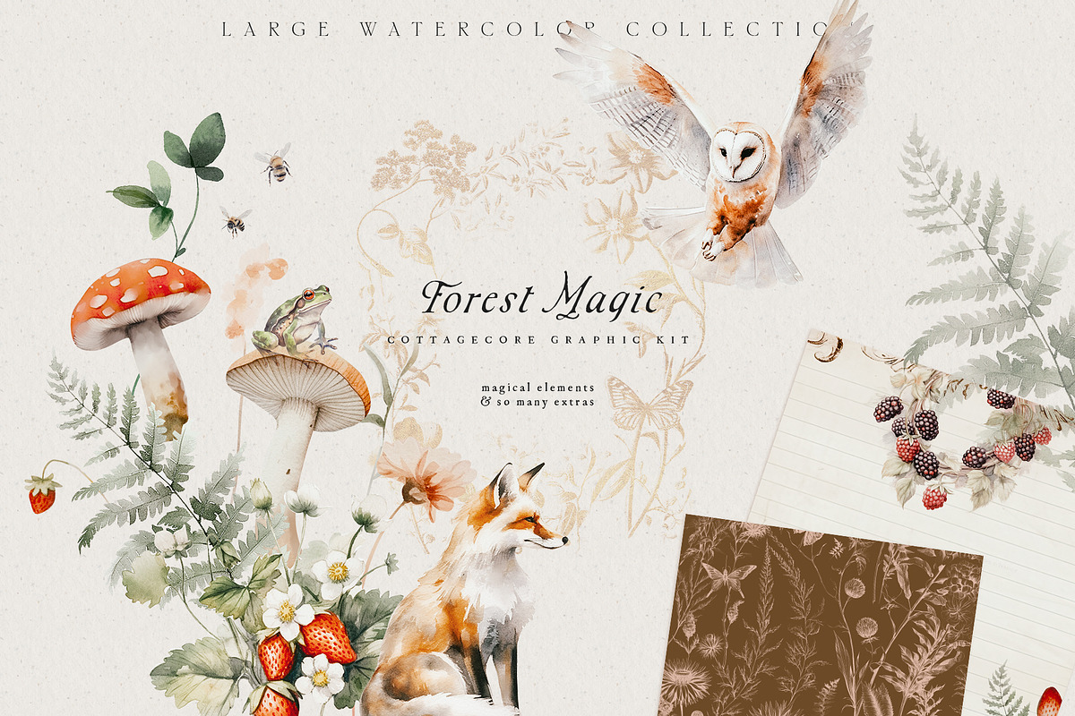 Magic Forest - Cottagecore Art, a Decorative Illustration by Isabelle Salem