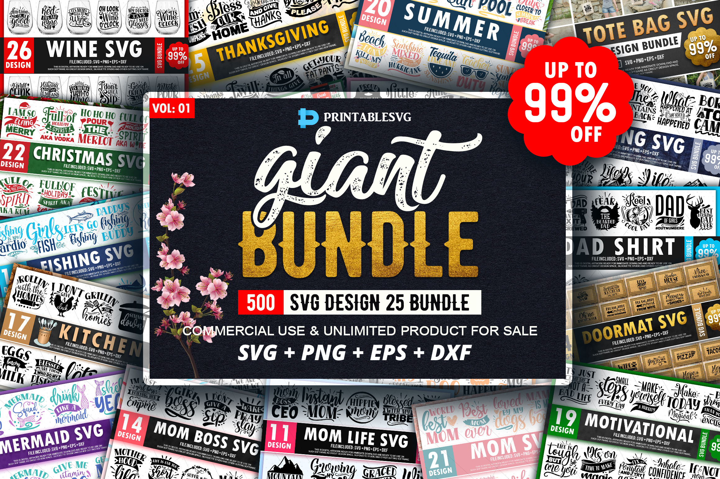 Giant SVG 500 Design Bundle, an Illustration by DESIGNAVO