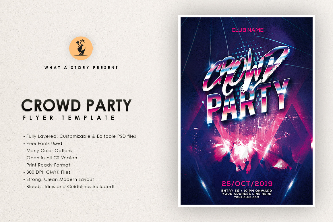 Crowd Party, a Flyer Template by What a Story