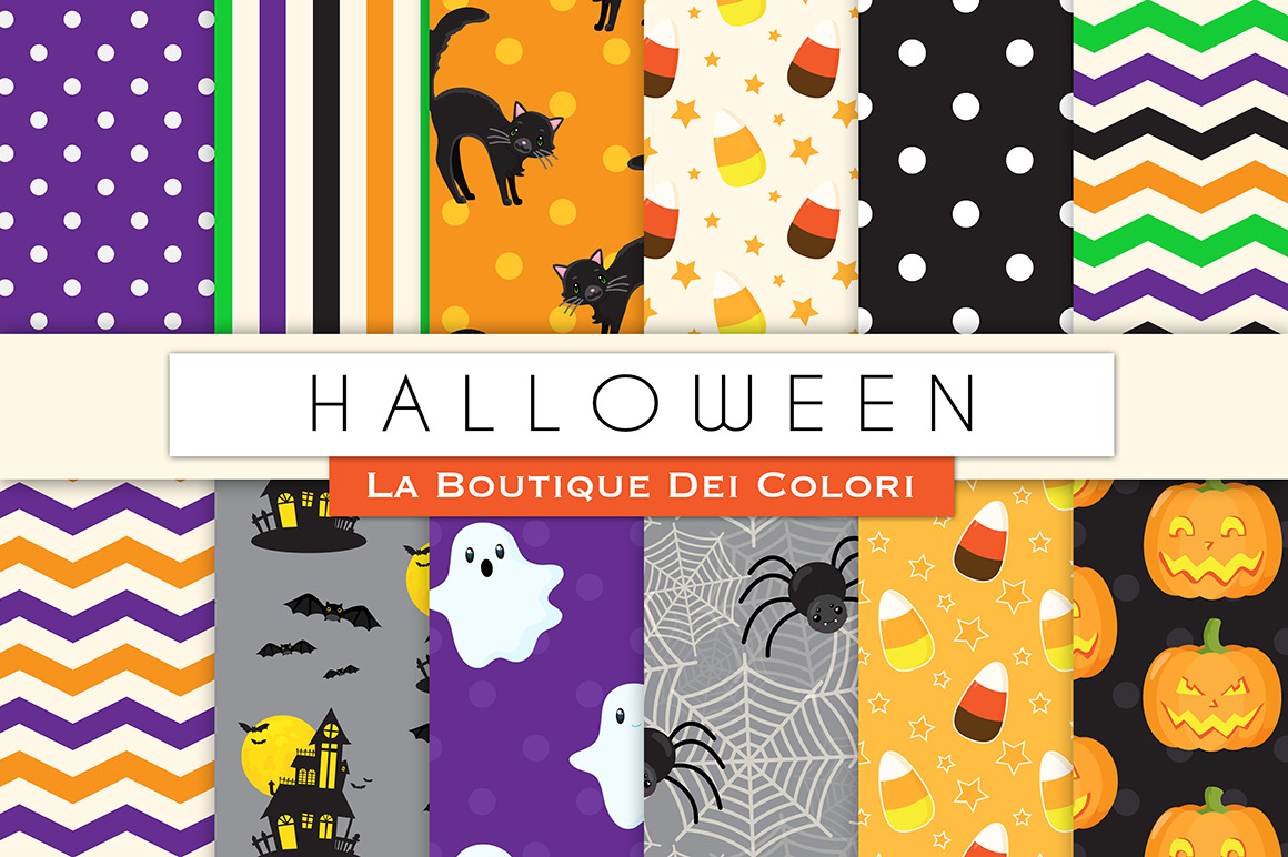 Cute Halloween Digital Paper, a Pattern Graphic by La Boutique dei Colori