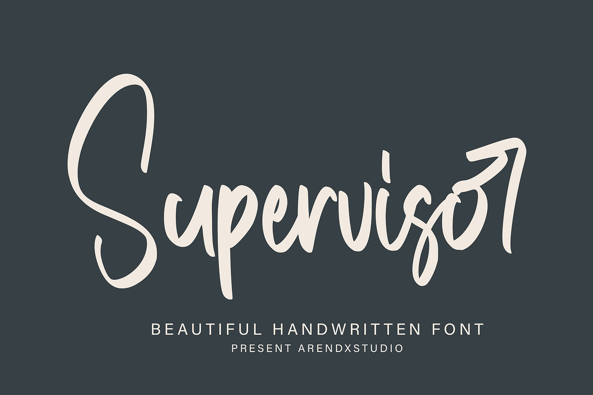 Supervisor - Handwritten Font, a Script Font by Arendxstudio