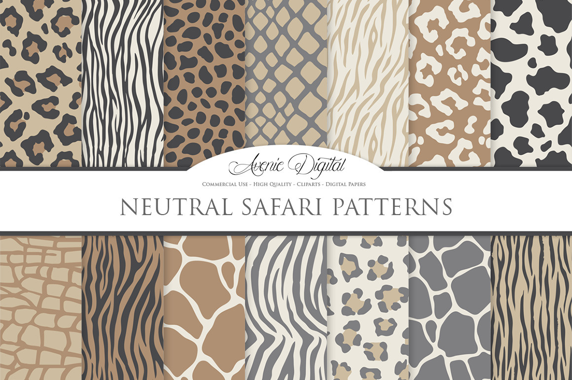Neutral Safari Digital Paper, a Texture Graphic by Avenie Digital