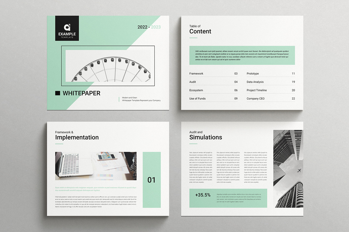White Paper Template Landscape, a Brochure Template by TemplatesForest