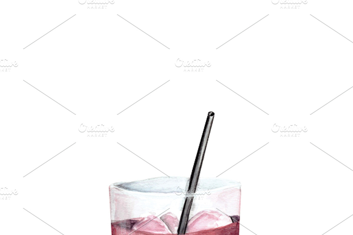 Watercolor Transfusion Cocktail, a Food Illustration by MumAndMe