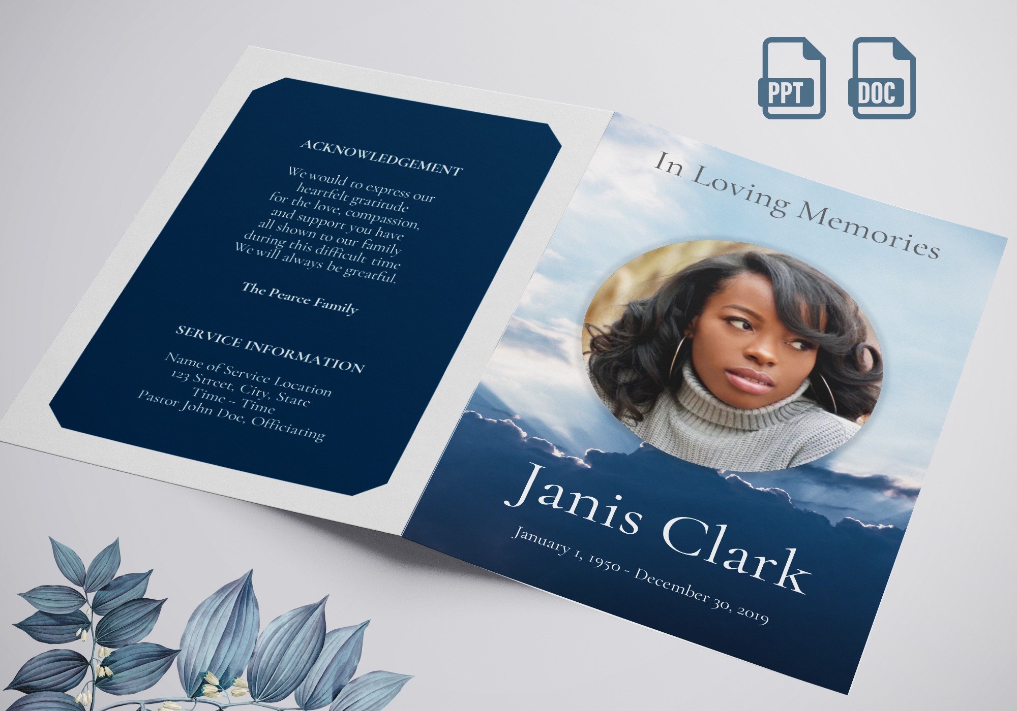 funeral program printing template, a Templates & Theme by TemplateLab