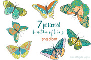 patterned butterfly PNG clipart, an Illustration by Sweet Fig